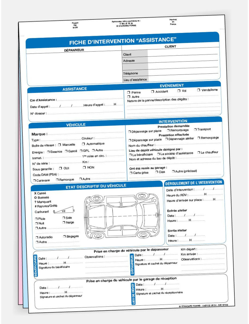 Express 24h : Fiche d’intervention Assistance sans personnalisation